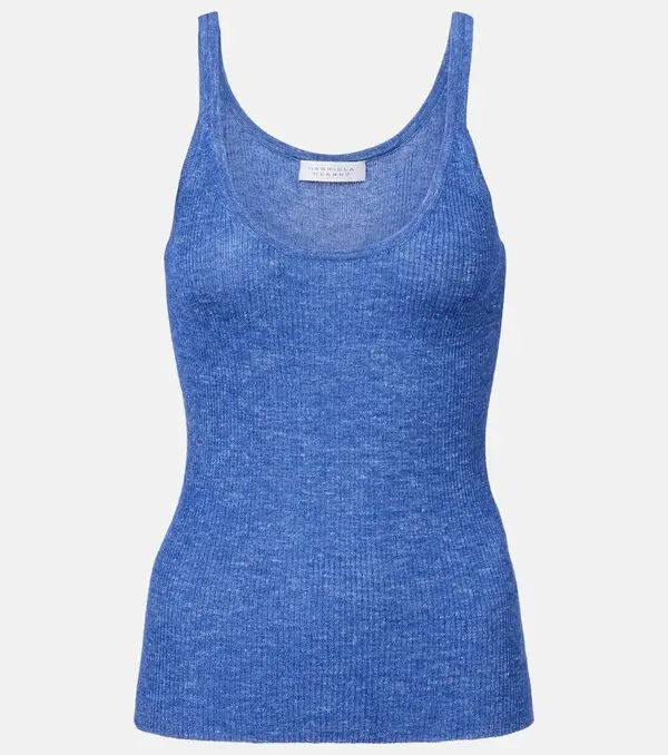 Gabriela Hearst Cinxia Cashmere, Silk, And Hemp Tank Top - Blue