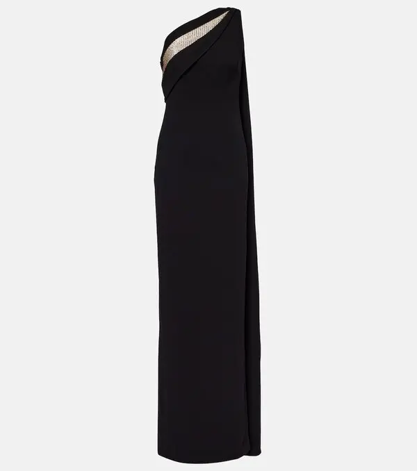Roland Mouret Embellished One-shoulder Gown - Black