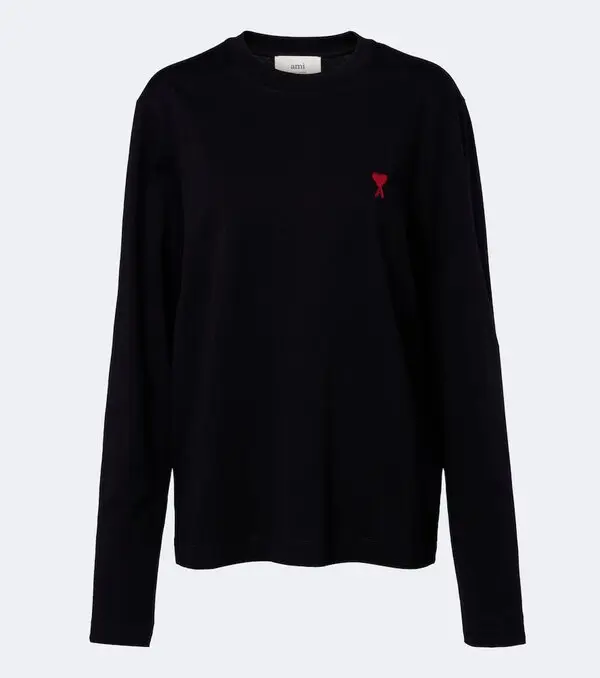 AMI Paris De Coeur Cotton Jersey T-shirt - Black