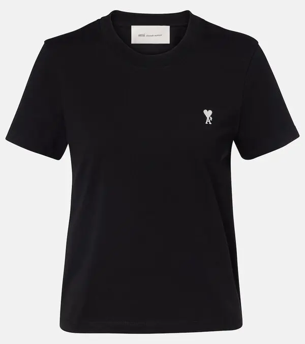 AMI Paris De Cœur Cotton Jersey T-shirt - Black