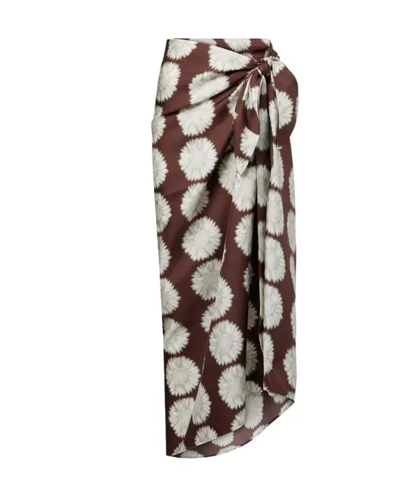 Asceno Printed Silk Beach Cover-up