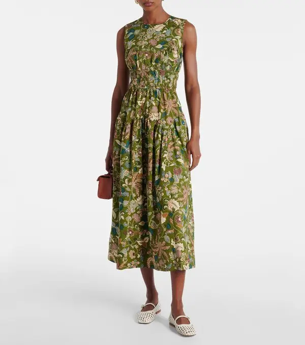 Ulla Johnson Elenora Printed Cotton Midi Dress - Multicoloured