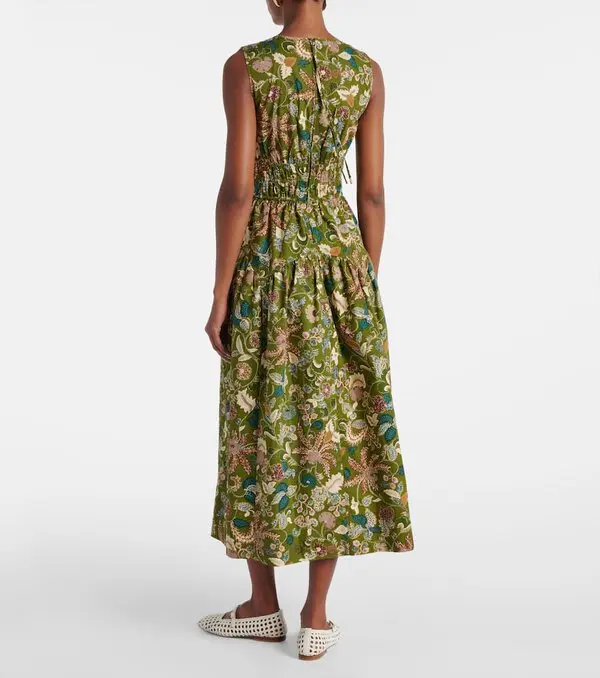 Ulla Johnson Elenora Printed Cotton Midi Dress - Multicoloured