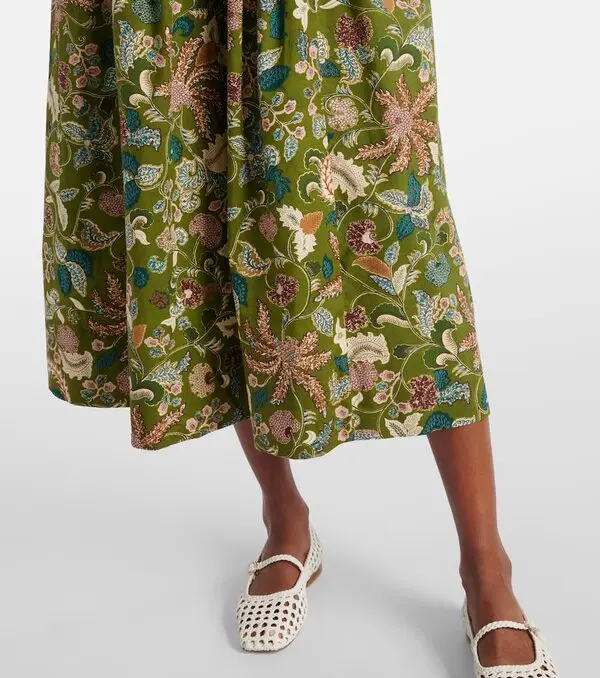 Ulla Johnson Elenora Printed Cotton Midi Dress - Multicoloured