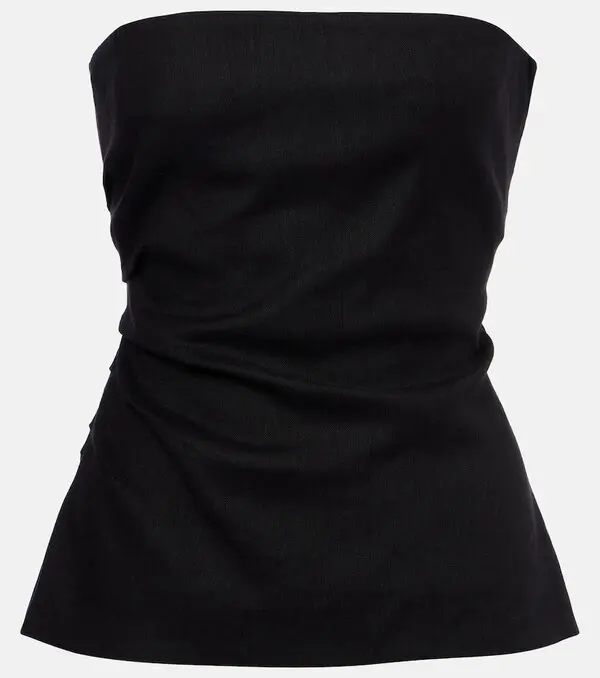 SIR. Dorian Linen-blend Tube Top - Black