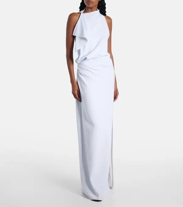 Proenza Schouler Devyn Crêpe Draped Maxi Dress - Blue