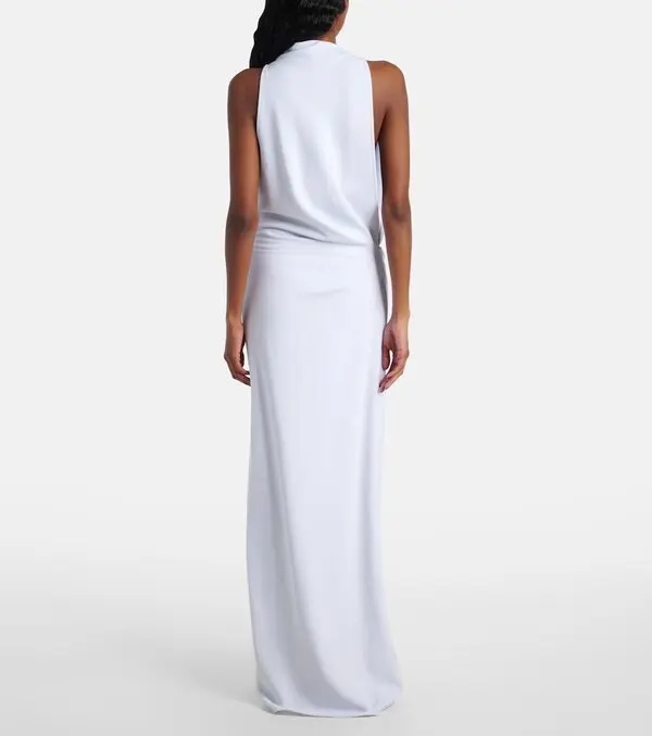 Proenza Schouler Devyn Crêpe Draped Maxi Dress - Blue