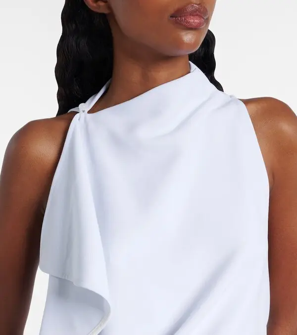 Proenza Schouler Devyn Crêpe Draped Maxi Dress - Blue