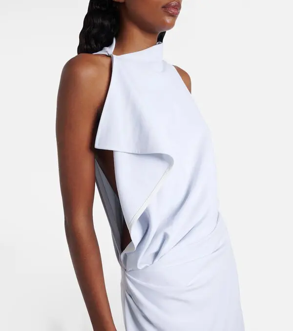 Proenza Schouler Devyn Crêpe Draped Maxi Dress - Blue