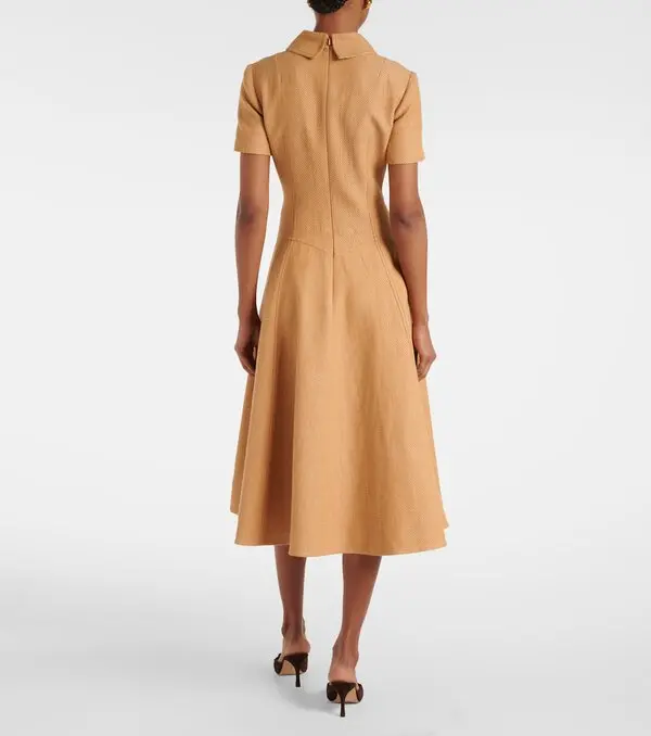 EMILIA WICKSTEAD Jody Cotton And Linen Blend Dress - Beige