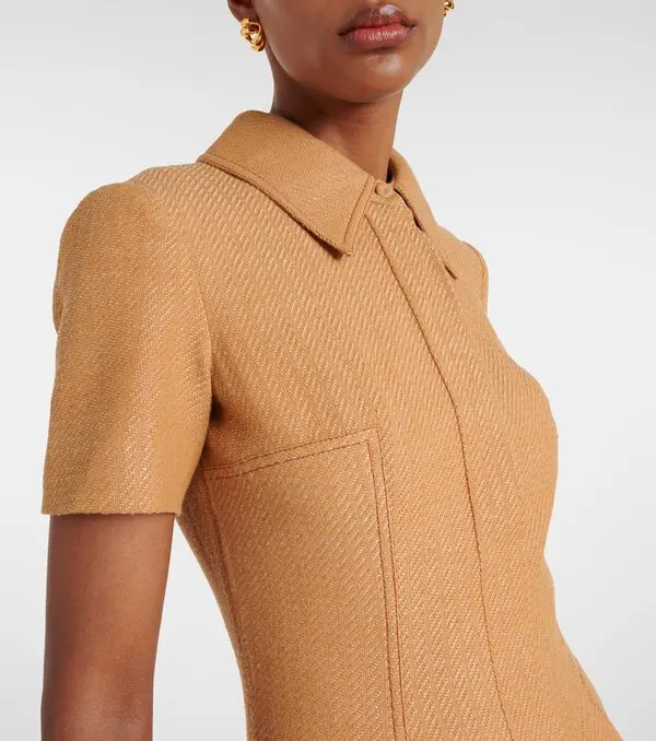 EMILIA WICKSTEAD Jody Cotton And Linen Blend Dress - Beige