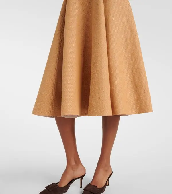 EMILIA WICKSTEAD Jody Cotton And Linen Blend Dress - Beige
