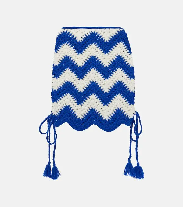 Farm Rio River Nature Crochet Mini Skirt - Blue
