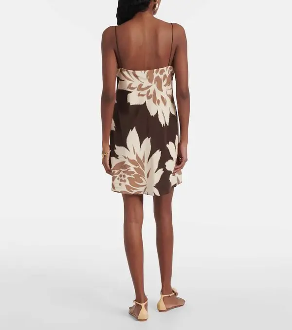 SIR. Floral Silk Satin Slip Dress