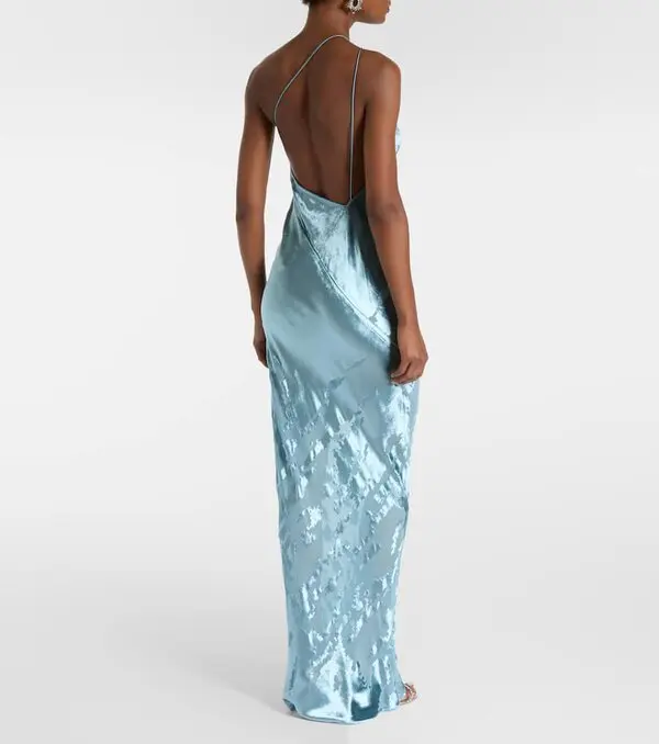 THE SEI Asymmetric Velvet Gown - Blue