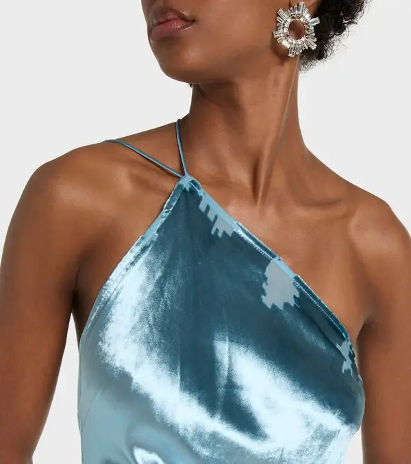 THE SEI Asymmetric Velvet Gown - Blue