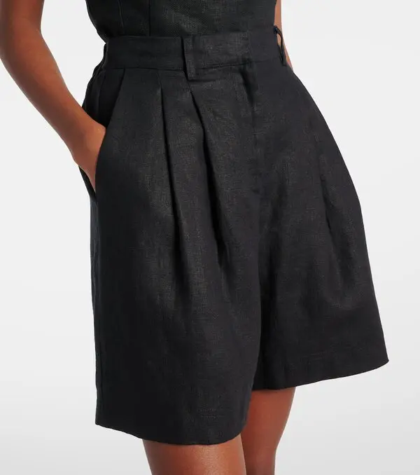 Posse Marchello Linen Shorts - Black