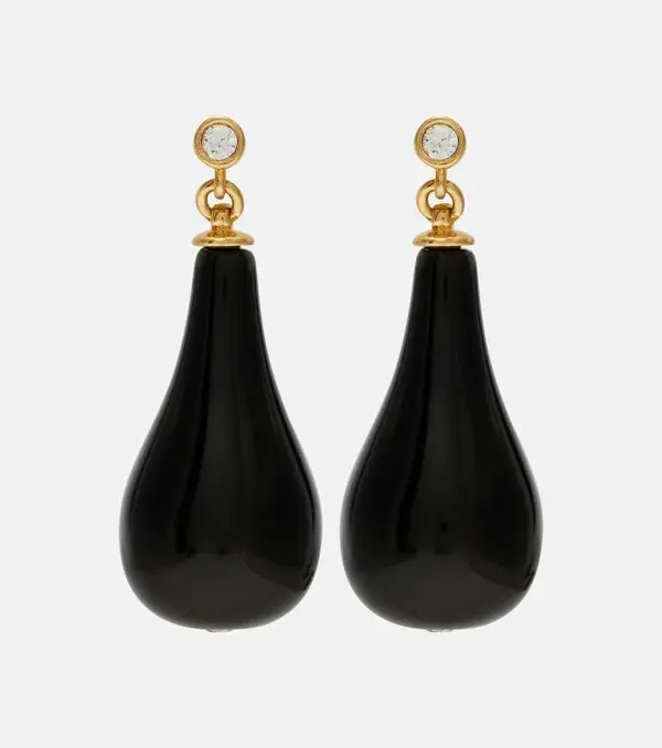TOTEME Onyx Gold-plated Drop Earrings - Black
