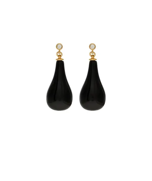 TOTEME Onyx Gold-plated Drop Earrings - Black