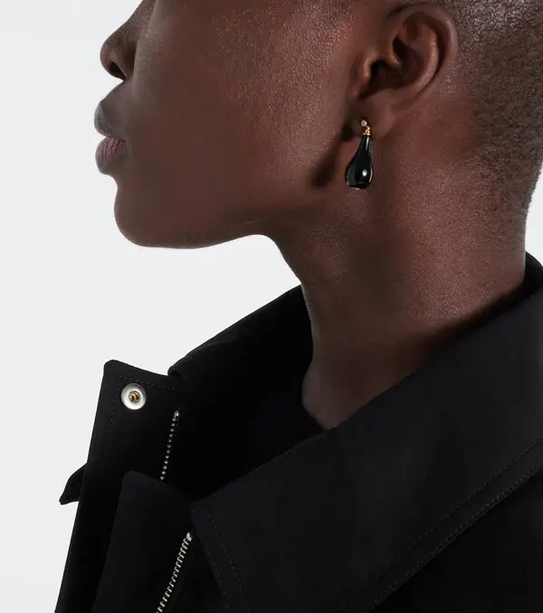 TOTEME Onyx Gold-plated Drop Earrings - Black