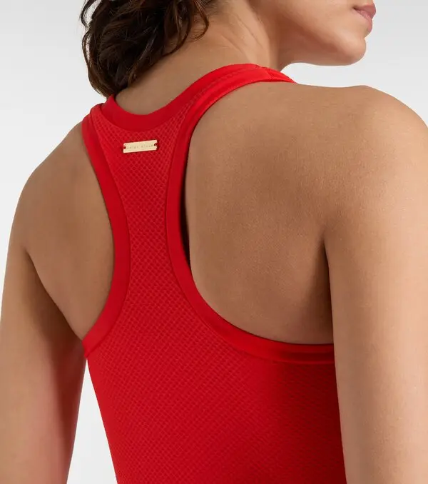 Heidi Klein Zip-up Racerback One-piece Swimsuit - Red