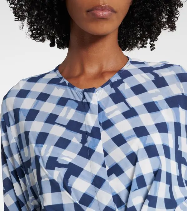 Proenza Schouler Checked Gathered Midi Dress