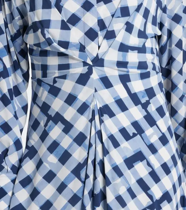 Proenza Schouler Checked Gathered Midi Dress