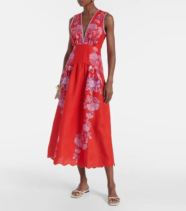 knee length dresses for ladies Palermo Red Sleeveless Dress main image 0