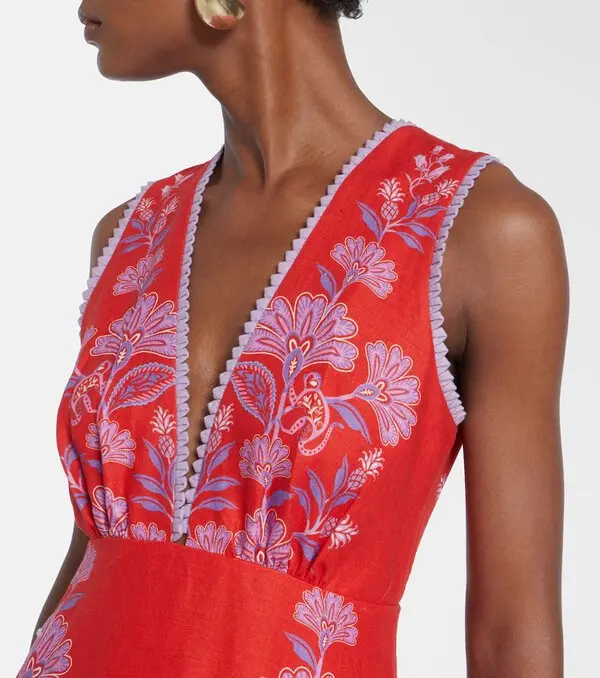 Farm Rio Porcelain Garden Sleeveless Midi Dress In Red - 30% Off |  Editorialist