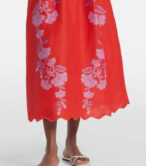 knee length dresses for ladies Cherry Blossom Sleeveless Lenzing™ Ecovero™ Euroflax™ Midi Dress