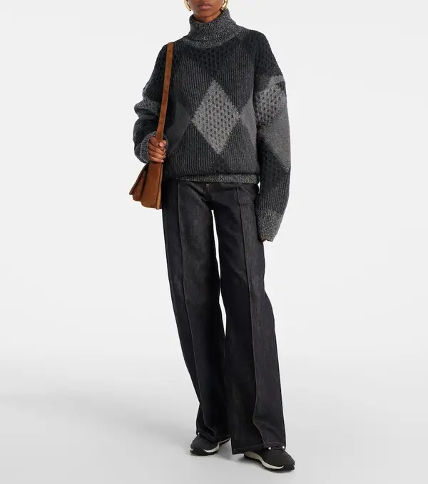 JIMMY CHOO Embellished Cashmere Sneakers - Black