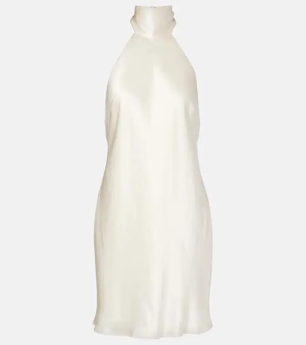 Rixo Capucine Silk Satin Minidress - White