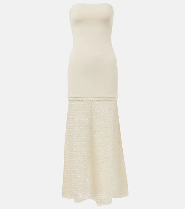 Posse Romy Crochet-trimmed Maxi Dress - White