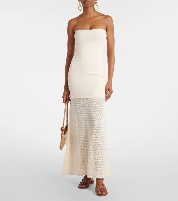 Posse Romy Crochet-trimmed Maxi Dress - White