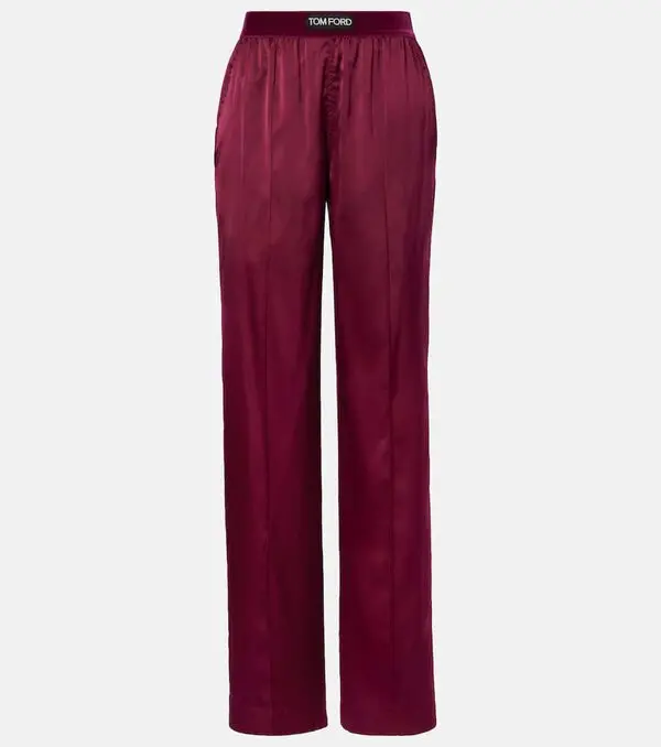 TOM FORD Silk-blend Satin Wide-leg Pants