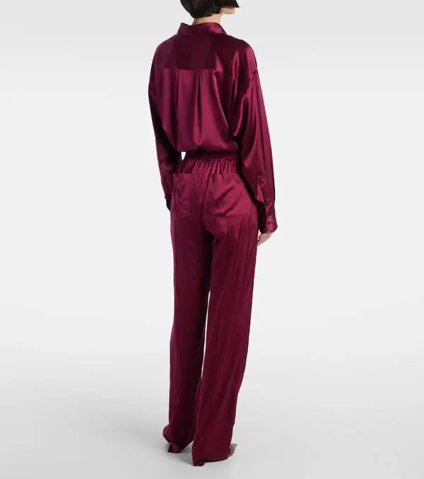 TOM FORD Silk-blend Satin Wide-leg Pants