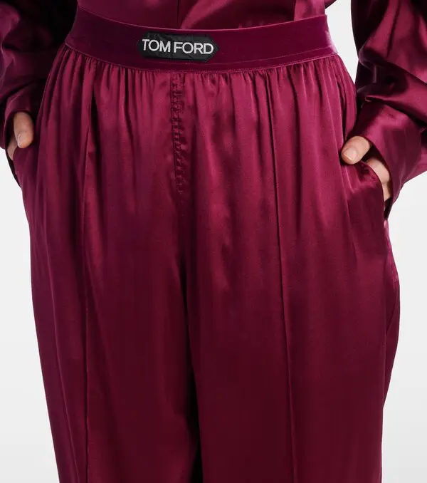 TOM FORD Silk-blend Satin Wide-leg Pants