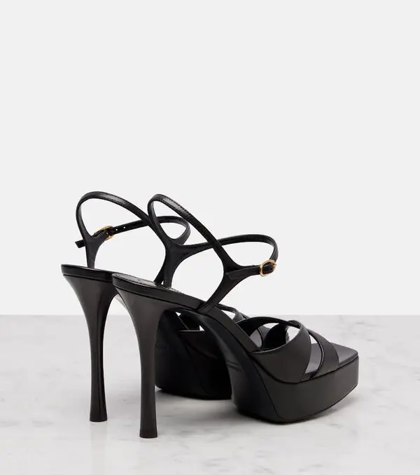 Saint Laurent Debbie 110 Leather Platform Sandals