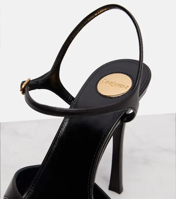 Saint Laurent Debbie 110 Leather Platform Sandals