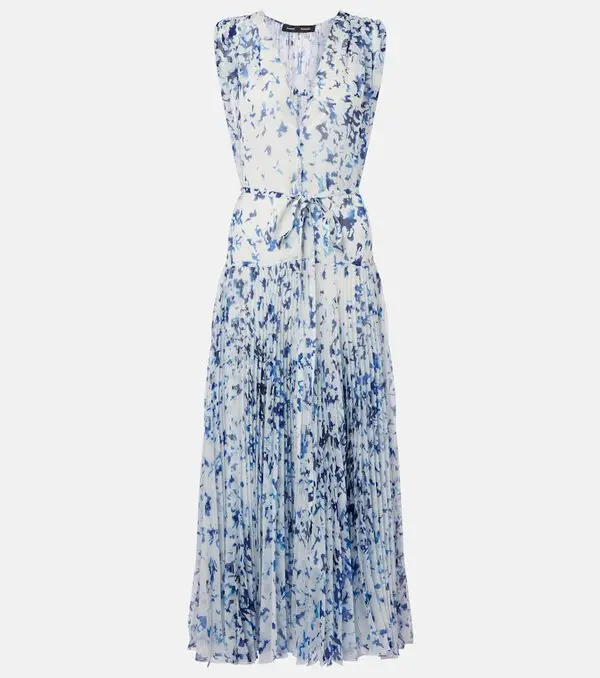Proenza Schouler Printed Chiffon Maxi Dress - Blue