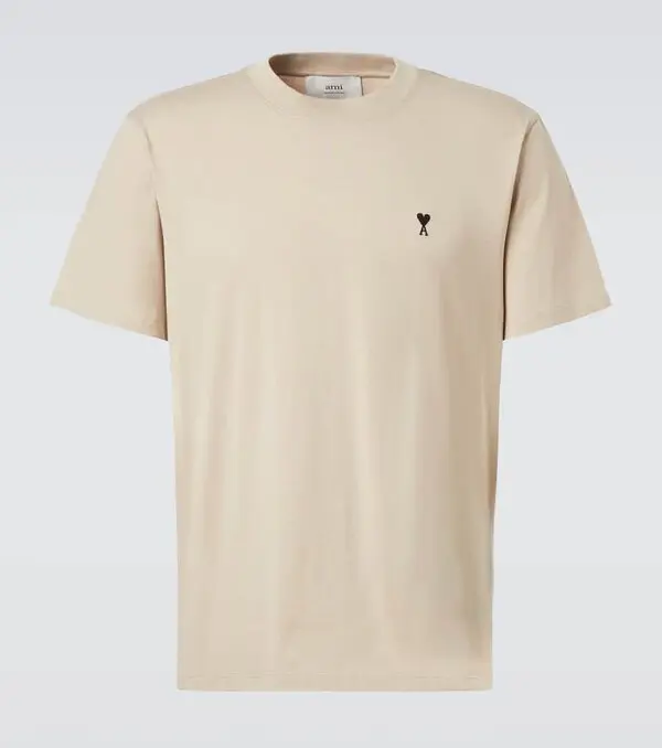 Ami Cotton Jersey T-shirt - Beige