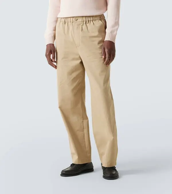 FRAME Cotton Straight Pants - Beige