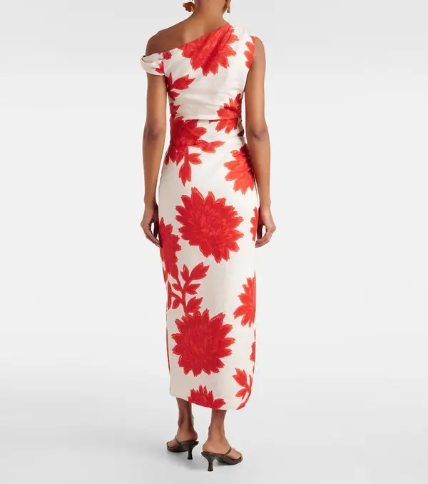 SIR. Floral Linen Midi Skirt