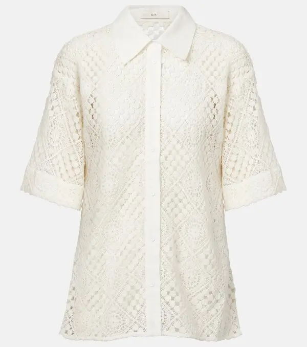 SIR. Crochet Cotton-blend Shirt - White