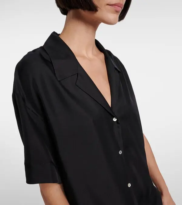 Asceno Silk Twill Shirt - Black