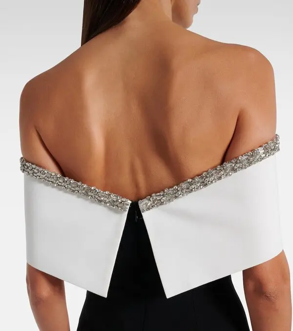 Roland Mouret Embellished Off-shoulder Gown