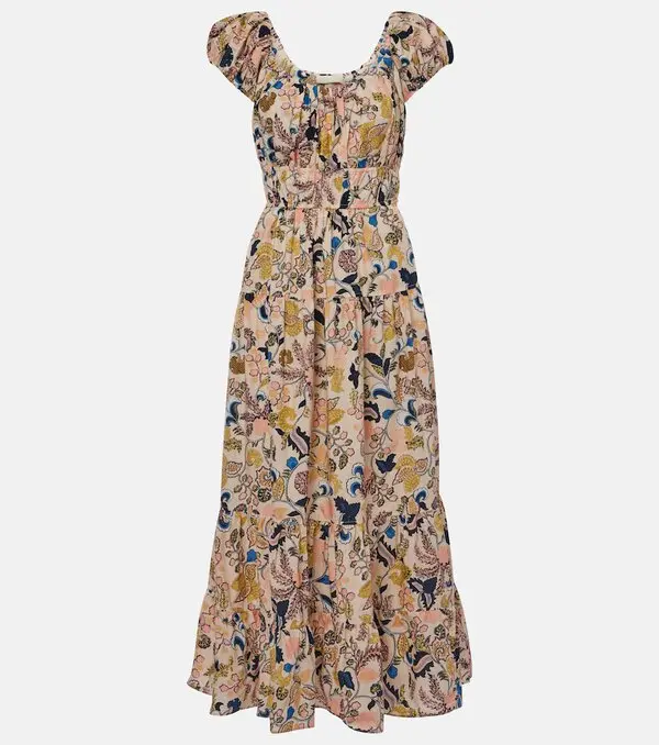 Ulla Johnson Paloma Printed Cotton Poplin Midi Dress