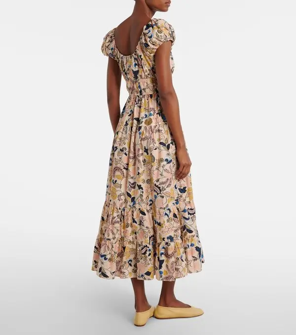 Ulla Johnson Paloma Printed Cotton Poplin Midi Dress