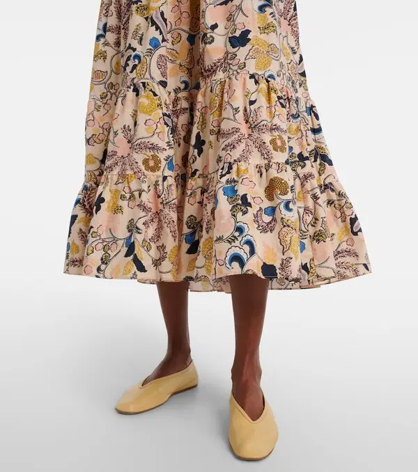 Ulla Johnson Paloma Printed Cotton Poplin Midi Dress