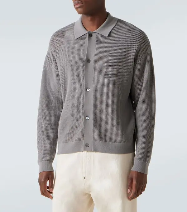 FRAME Open-knit Cardigan - Grey